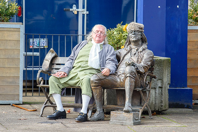 Benjamin Franklin performer visits